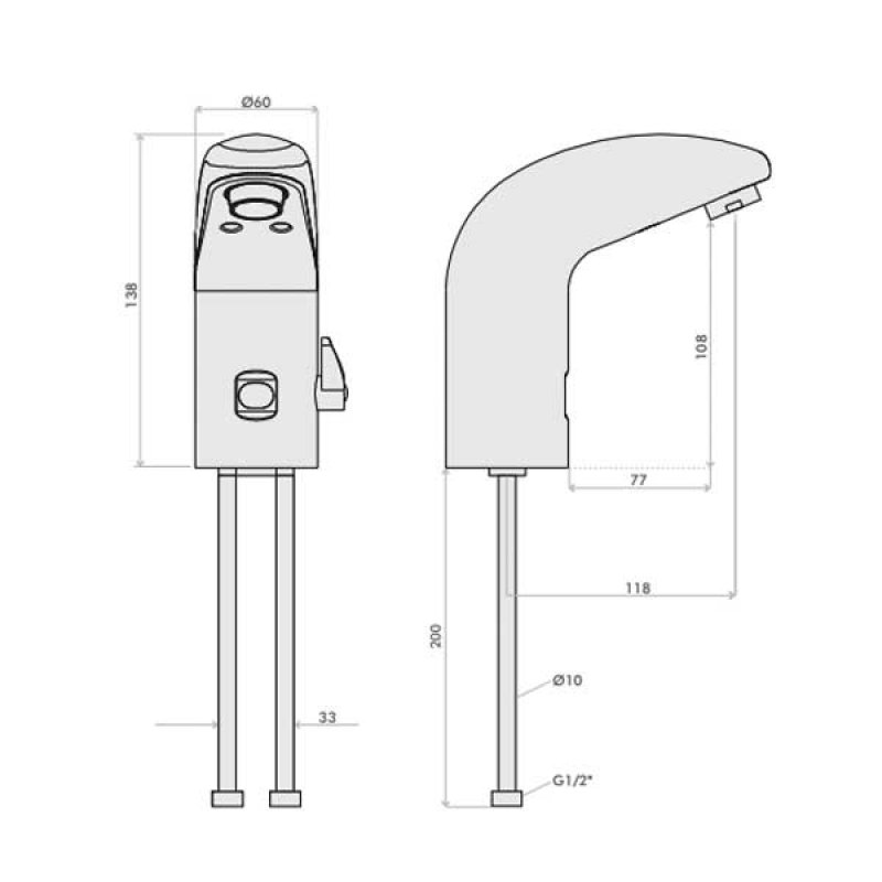 Inta Infrared Basin Tap (Single) | IR180CP | Deck Mounted | Various