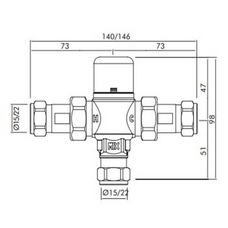 Inta Intamix Mixing Valve | 40022CP | Chrome