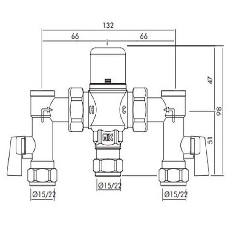 Inta Intamix Mixing Valve | 400MX22CP | Chrome