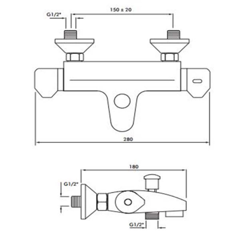 Inta Plus Shower Valve | 920000CP | Bar | Chrome