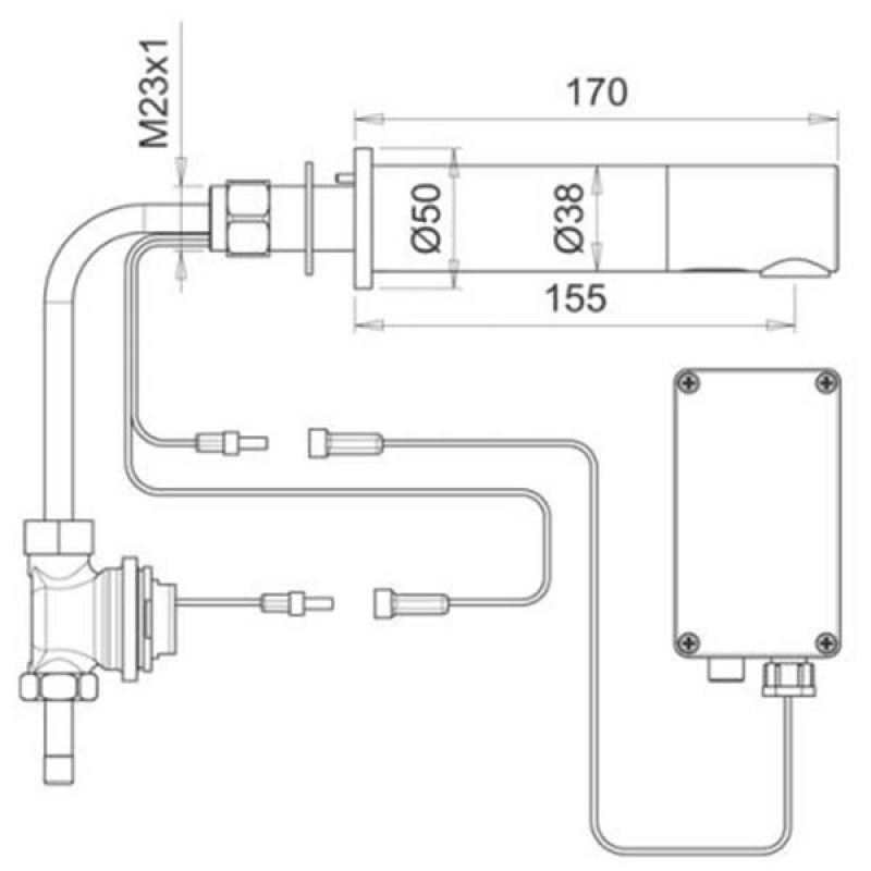 Inta Tubular Infrared Basin Tap (Single) | IR271CP | Wall Mounted | Chrome