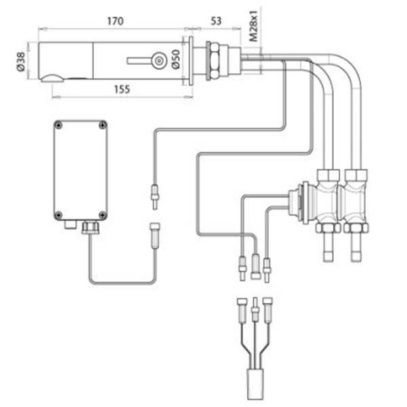 Inta Tubular Infrared Basin Tap (Single) | IR274CP | Wall Mounted | Chrome