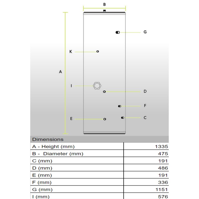 Joule Cyclone Slimline Unvented Cylinder | TCEMVI-0150SFC | Indirect | 150L