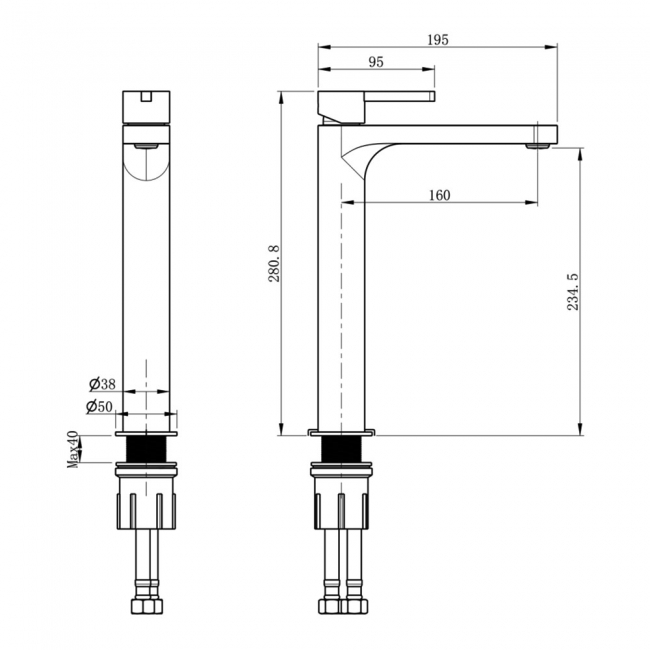 Just Taps Plus Studio Kio | KIO009 | Mounted | Chrome