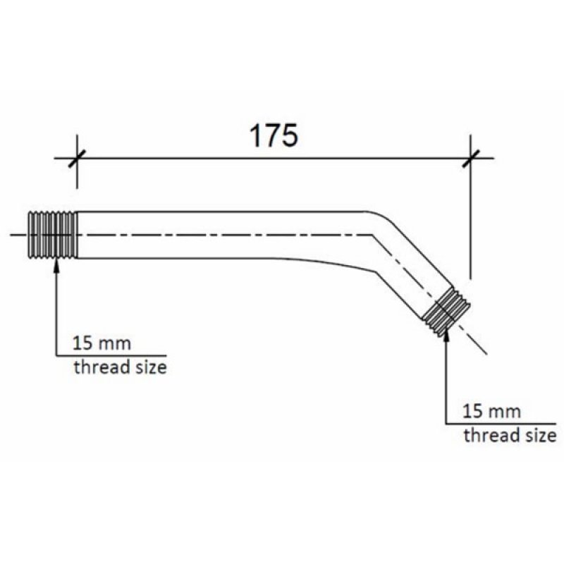 Just Taps Plus Shower Arm | Wall Mounted | 175mm | 48005