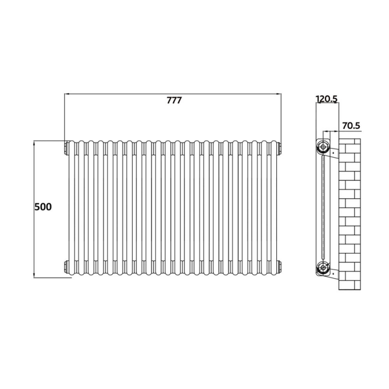 MaxHeat Octavius 3-Column Radiator | White | 500mm x 777mm