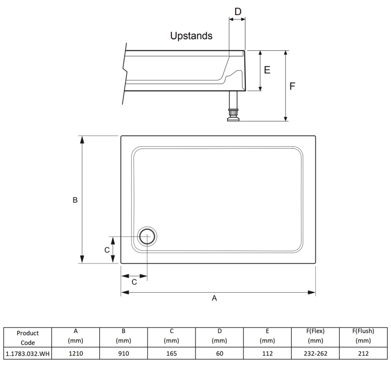 Mira Flight Upstand Rectangular Shower Tray | 1200mm x 900mm | 1.1783. ...