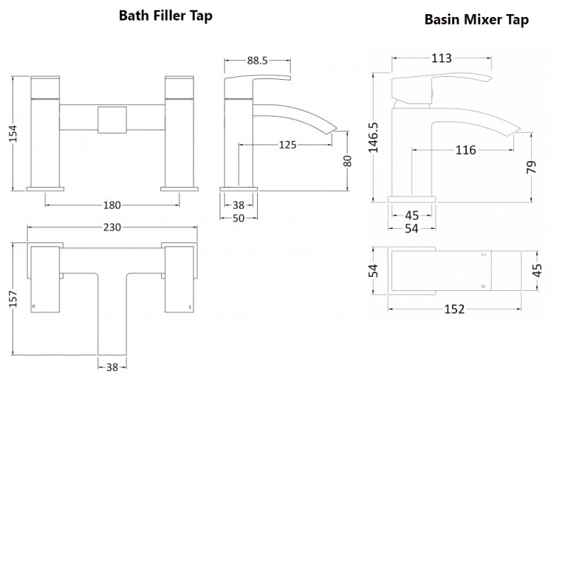 Nuie Vibe Tap Set | TSI305+TSI303 | With Push Button Waste For Basin ...