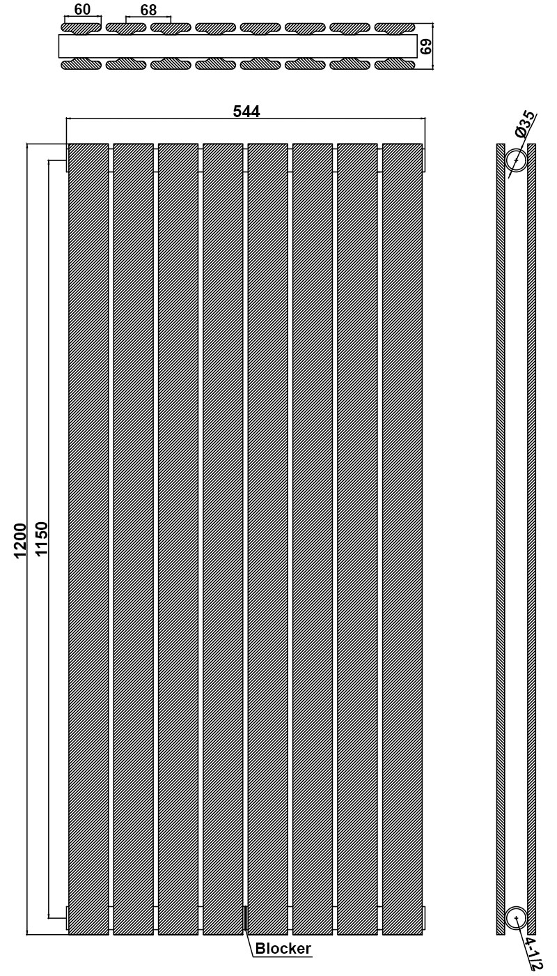 Orbit Bravo Designer Radiator | BRAV1600-54D-A | 1600mm x 544mm ...