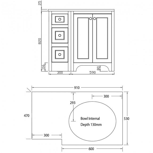 Orbit Brunswick Vanity Unit | 900mm | HARR-BRUNS-600-SPA+HARR ...