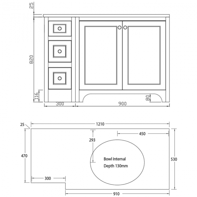 Orbit Brunswick Vanity Unit | 1200mm | HARR-BRUNS-900-SPA + HARR ...