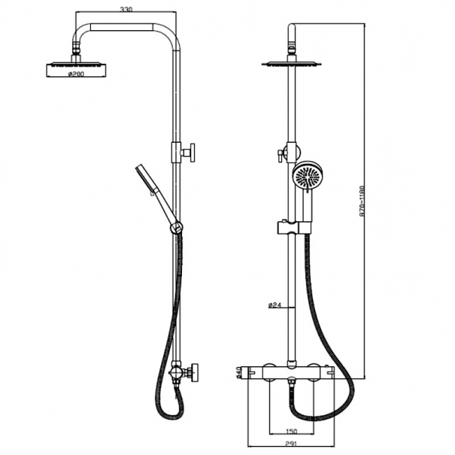 Orbit Round Shower | ROUND-RR-CHR | 2 Outlet | Chrome