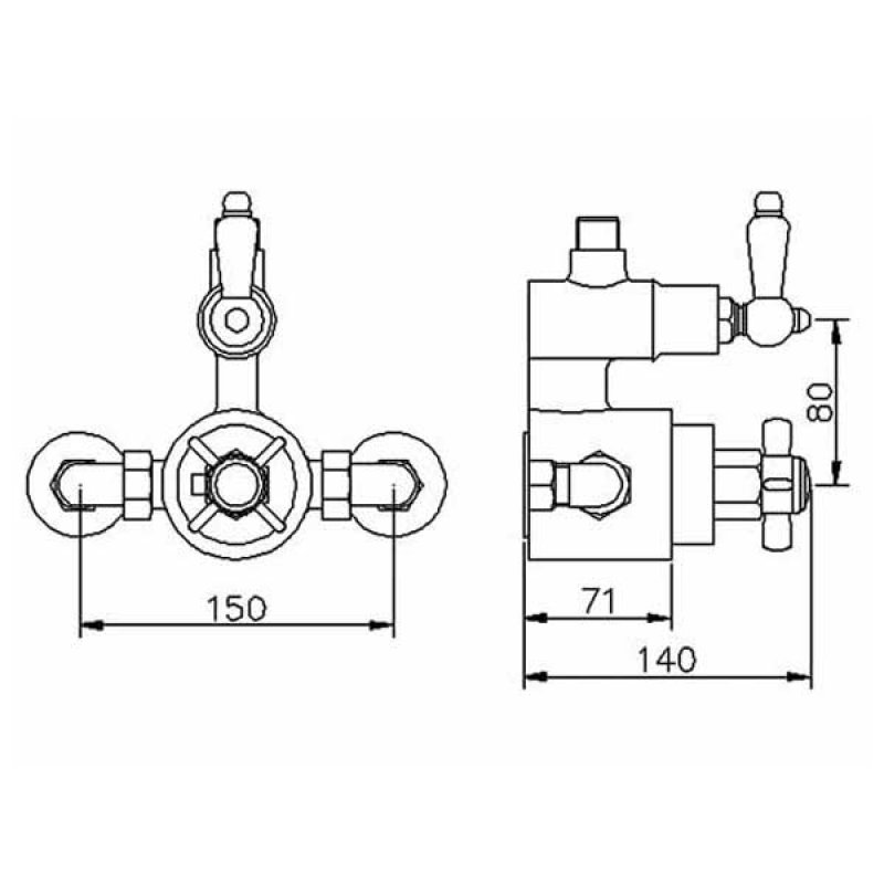 Nuie Edwardian Exposed Shower | CP148 | 1 Outlet | Chrome