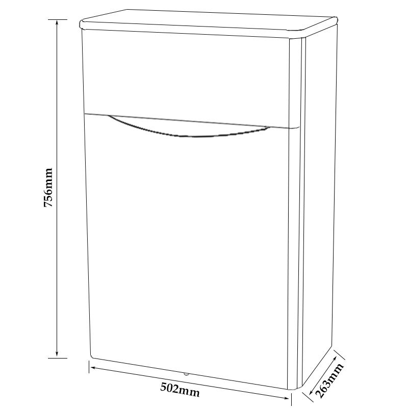 Prestige Arc WC Unit | ARC500WC-C | 502mm | Matt Cashmere