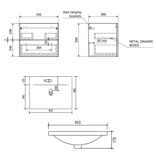 Prestige Purity Vanity Unit | PSO600WM+FUR061PU | 600mm | Silver Oak