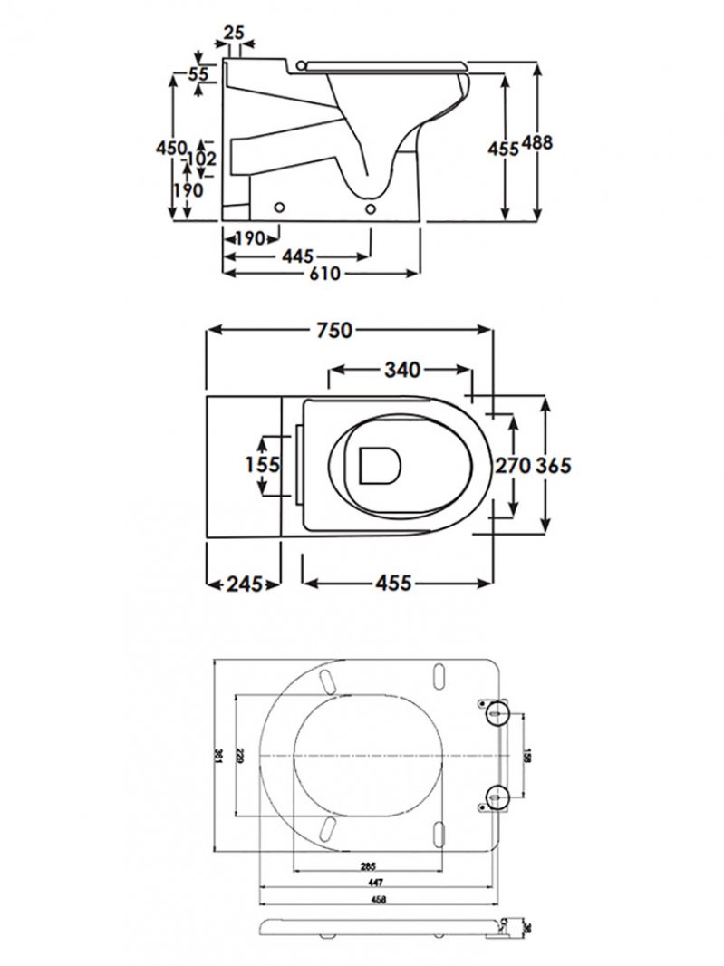 RAK Ceramics Compact Special Needs Toilet | COMBTW750+RAKSEAT008 | Back ...