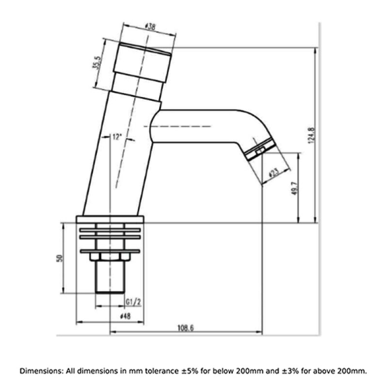 RAK Ceramics Compact Basin Tap (Single) | RAKCOM901C | Deck Mounted ...