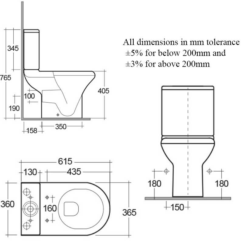 RAK Ceramics Compact Toilet | CO11AWHA + CO10AWHA + RAKSEAT010 | Close ...
