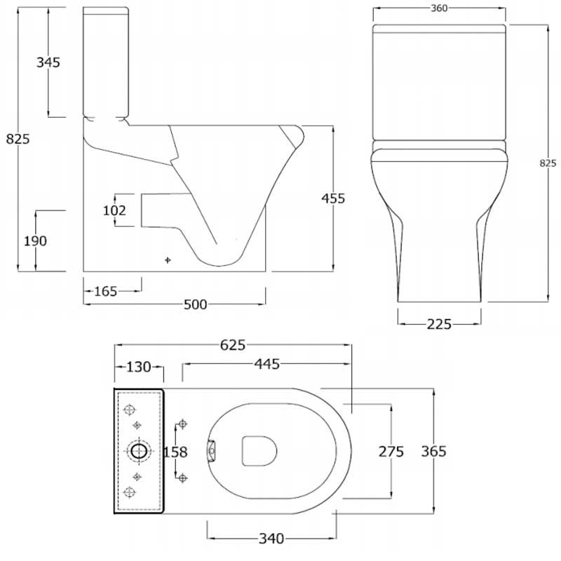 RAK Ceramics Compact Toilet | CO26AWHA + CO10AWHA | Close Coupled | White