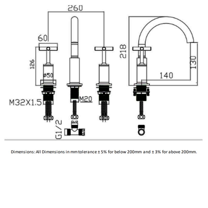 RAK Ceramics Ella Bath Filler | RAKELL3011 | Deck Mounted | Chrome