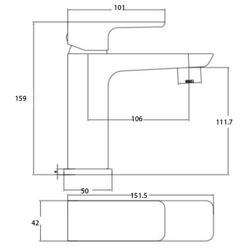 RAK Ceramics Moon Basin Mixer | RAKMOO3001 | Deck Mounted | Chrome