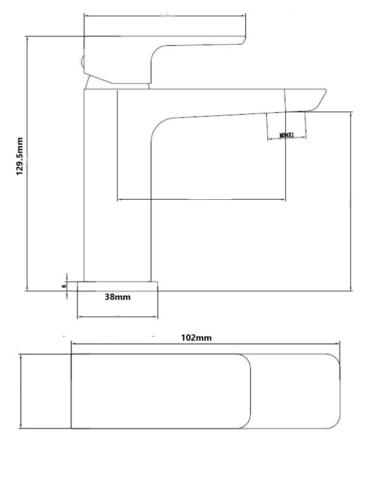RAK Ceramics Moon Basin Mixer | RAKMOO3002B | Deck Mounted | Black