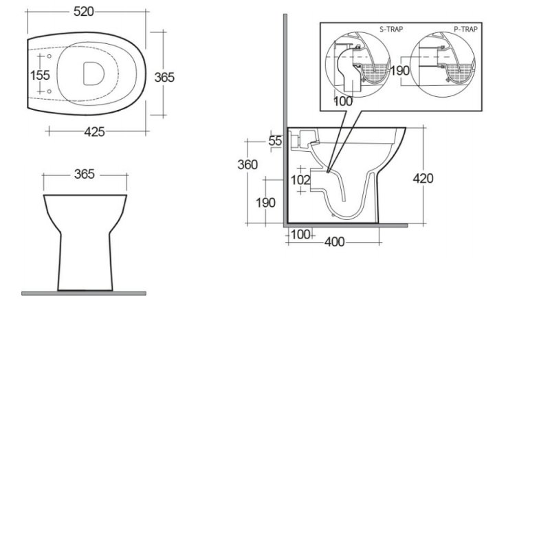 RAK Ceramics Morning Toilet | MORWC1346AWHA+RAKSEAT018 | Back to Wall ...