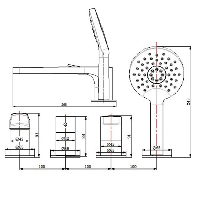 RAK Ceramics Petit Bath Shower Mixer Tap | RAKPER3013N | Pillar Mounted ...