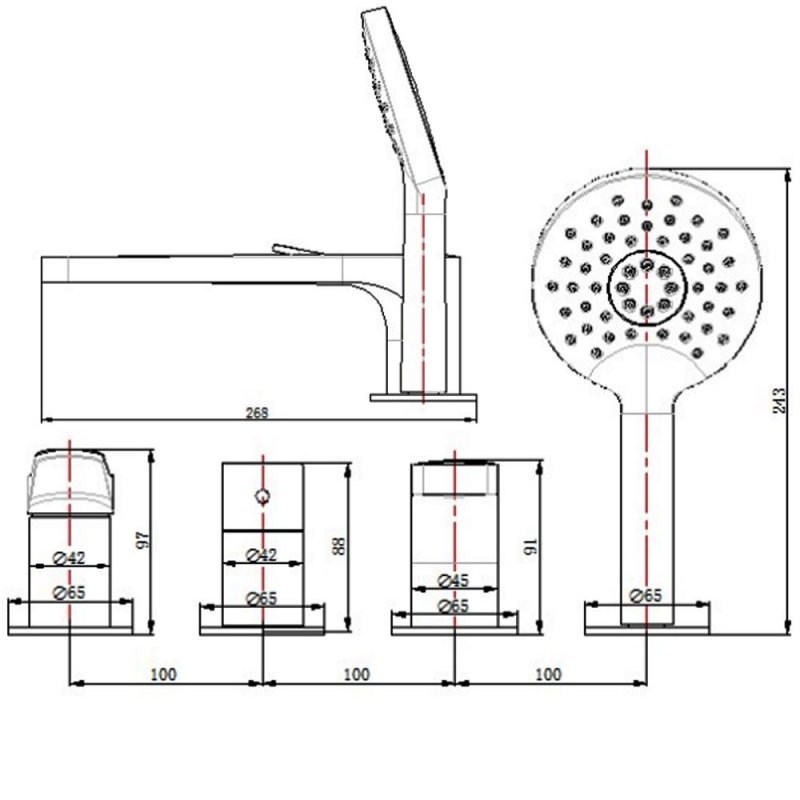 RAK Ceramics Petit Bath Shower Mixer Tap | RAKPER3013B | Pillar Mounted ...