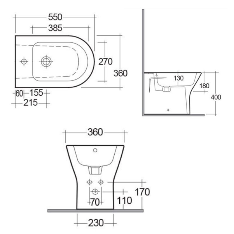RAK Ceramics Resort Bidet | RSTBTWBID | Floor Mounted | 1TH