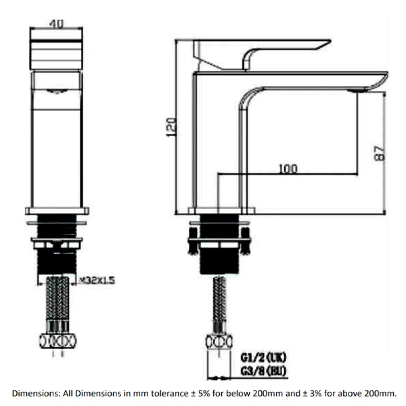 RAK Ceramics Summit Basin Mixer | RAKSUM3002 | Deck Mounted | Chrome
