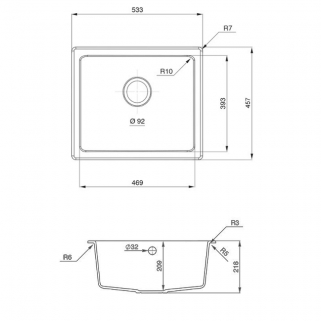Rangemaster Paragon Kitchen Sink | PAR4553CG/ | 1.0 Bowl | Grey