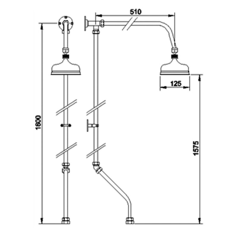 Sagittarius Rigid Riser Shower Kit | SH/173/C | Traditional | Chrome