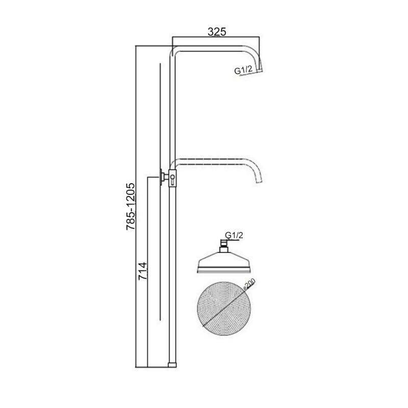 Sagittarius Rigid Riser Shower Kit | SH/175/C | Traditional | Chrome