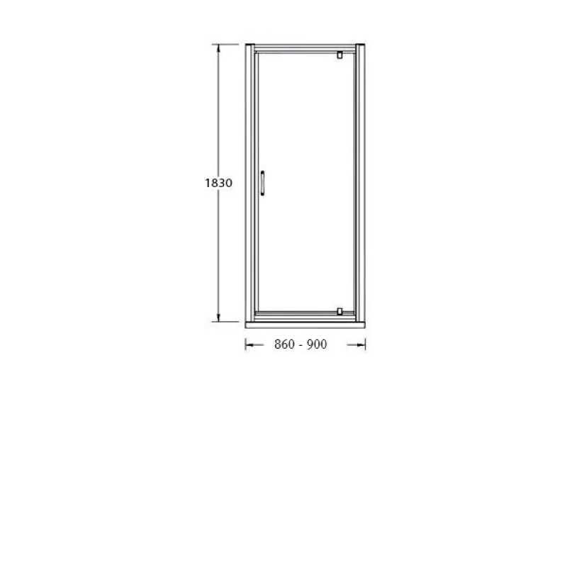 Signature Contract Pivot Shower Door | 6CP090 | 900mm | Silver/Clear