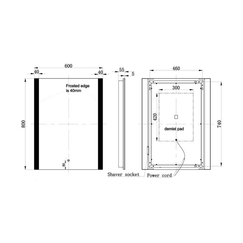 Signature Emma Bathroom Mirror | SIGN106242 | 600mm Wide | Rectangular