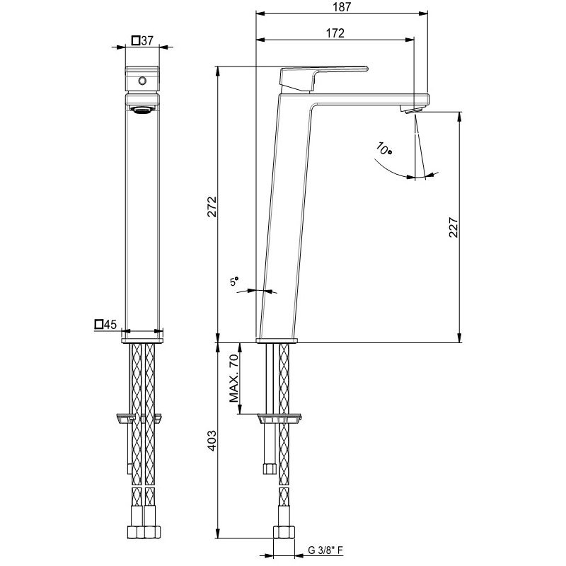 Vema Lys Basin Mixer | DITS1216 | Deck Mounted | Chrome