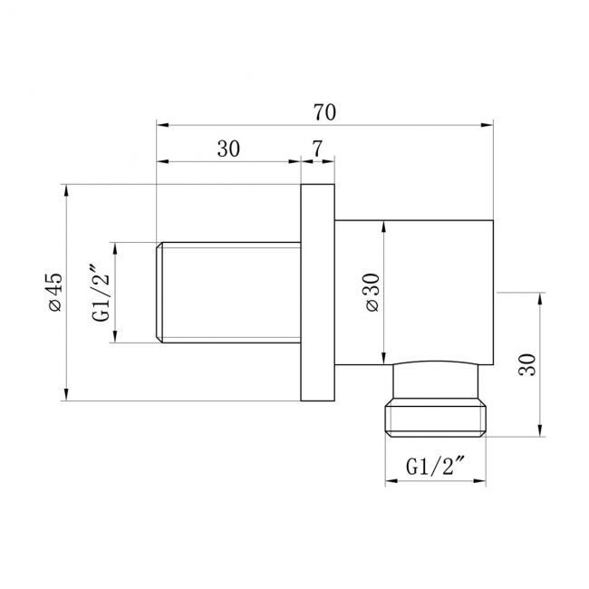 Signature Wall Outlet Elbow | SIGN106556 | Brushed Brass