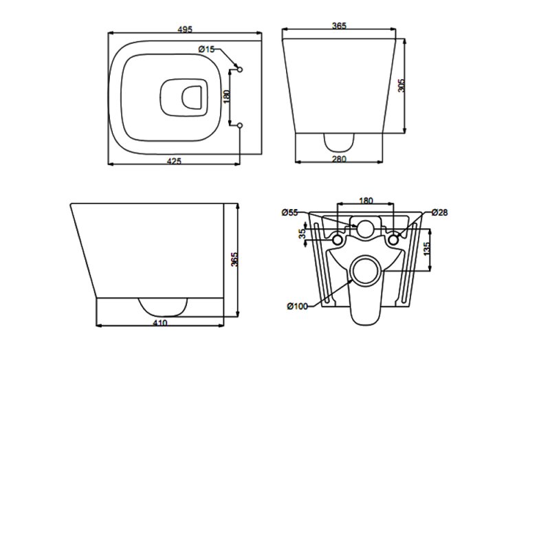 Signature Poseidon Toilet | SIGN1890 | Wall Hung | White