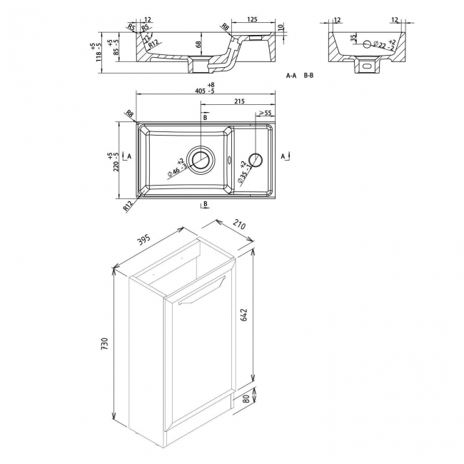 Signature Scribe Vanity Unit | 410mm | Matt Latte