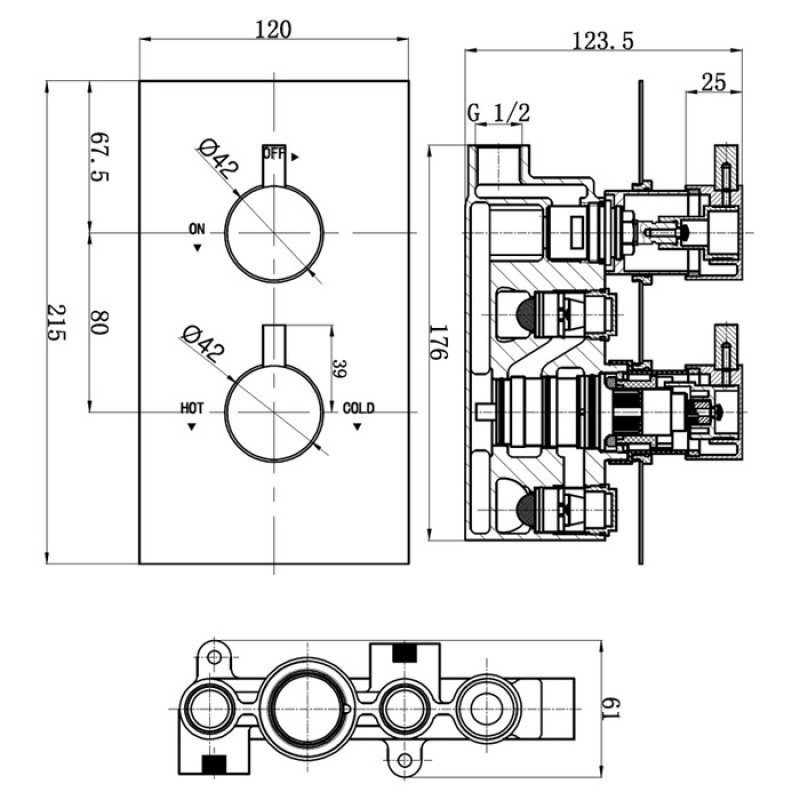 Verona Pure Shower Valve | BIQPTC02D | Concealed | Chrome