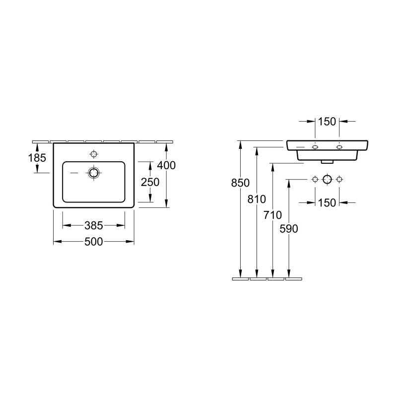 Villeroy & Boch Subway 2.0 Basin | 73155001 | 500mm | 1TH