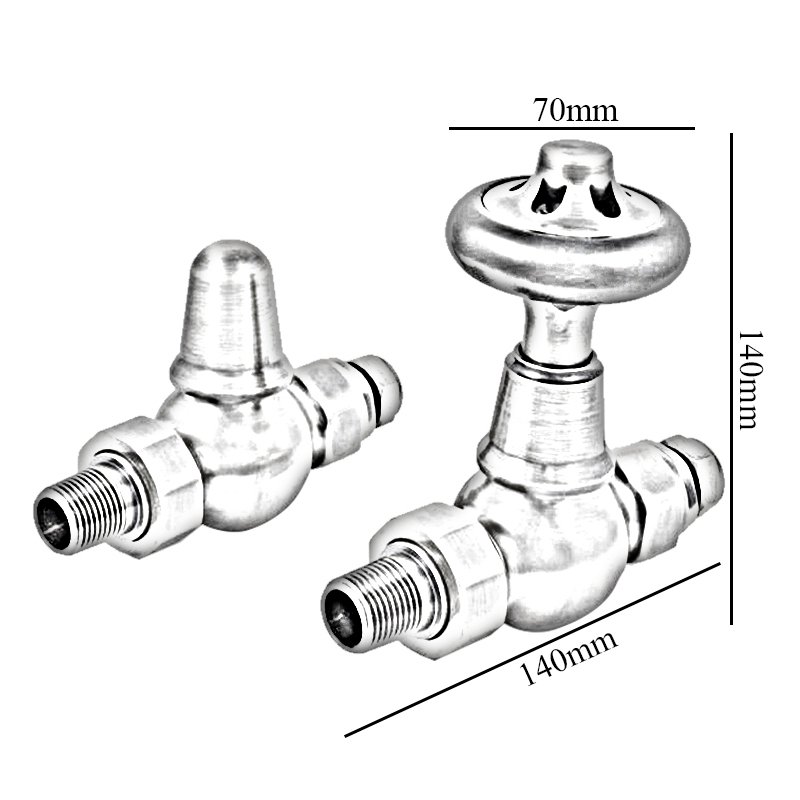 West Radiators Commodore Radiator Valves | COM-ST-C | Straight | Chrome