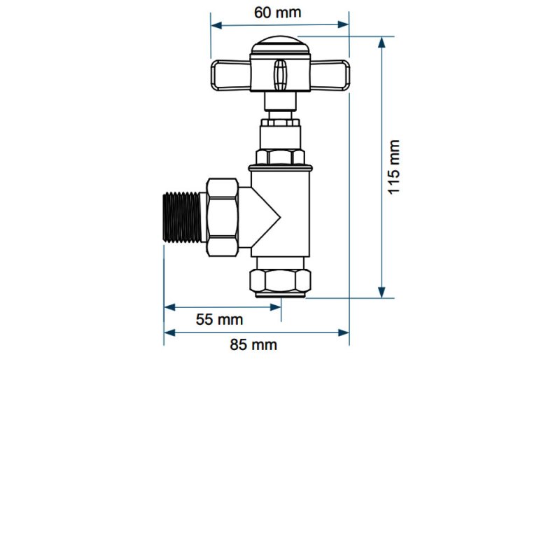 West Radiators Westminster Radiator Valves | WESTMIN-2-AG-SN | Angled ...