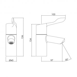 Inta Intatherm Basin Mixer | IT1008CP | Deck Mounted | Chrome