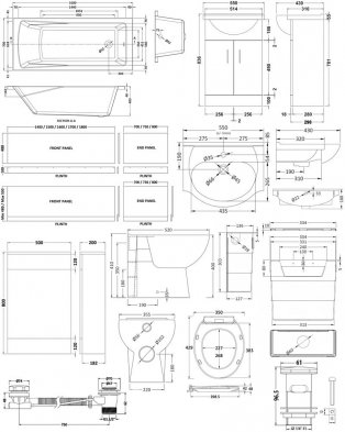 Linton Complete Bathroom Suite | OBPACK176 | Modern