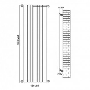 Reina Bonera Designer Radiator | RND-BNR4518A | 1800mm x 456mm | Anthracite