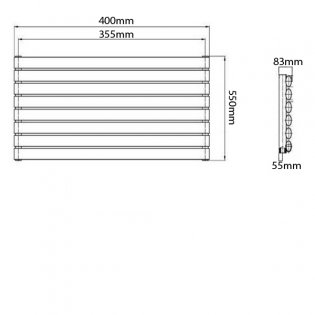 Reina Rione Designer Radiator | RND-RNE400 | 550mm x 400mm | White