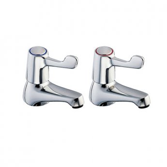 Deva Lever Basin Taps (Pair) | DLV101 | Deck Mounted | Chrome