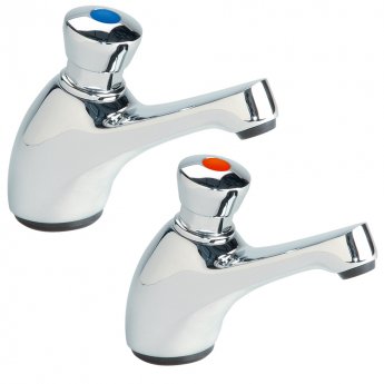 Deva Non-Concussive Basin Taps (Pair) | NCT001 | Deck Mounted | Chrome